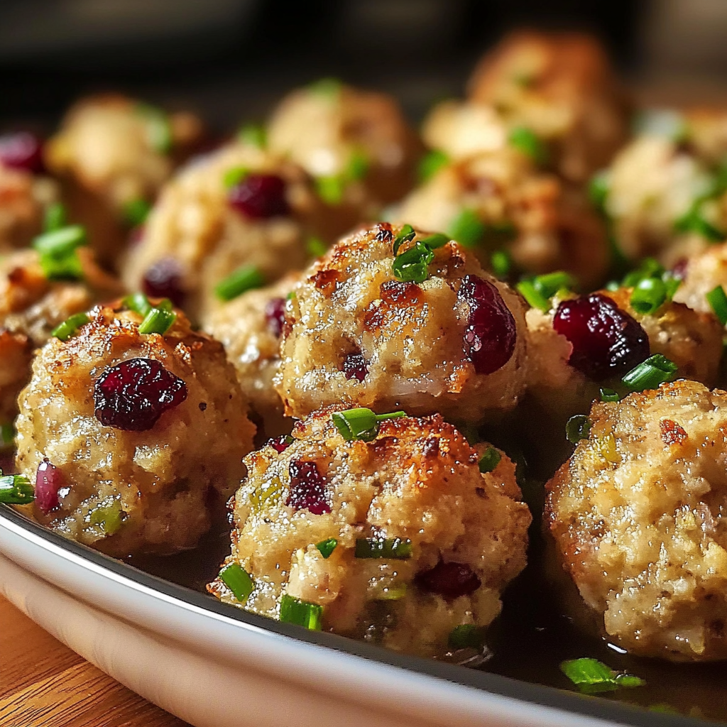 Cranberry Turkey Stuffing Balls