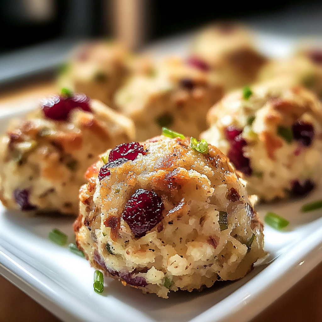 Cranberry Turkey Stuffing Balls