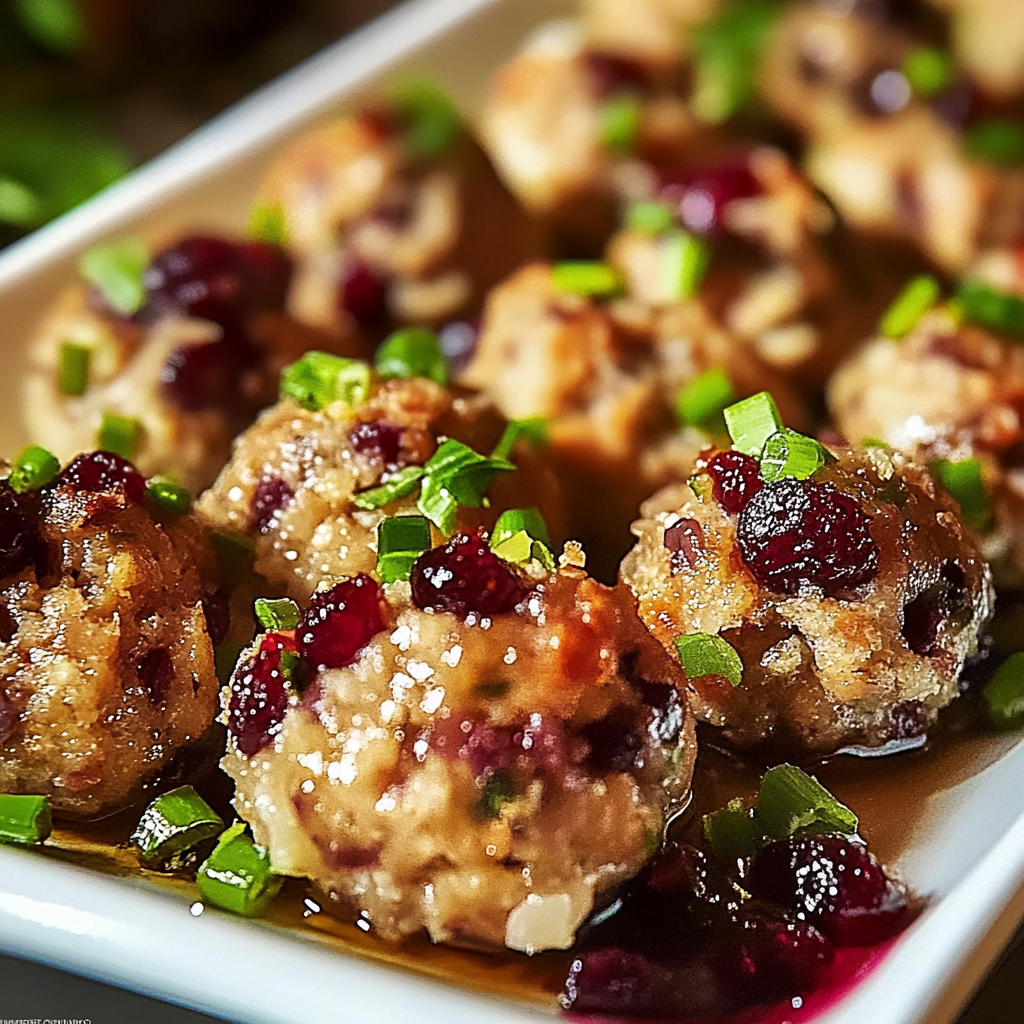 Cranberry Turkey Stuffing Balls